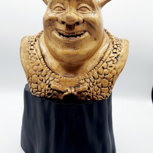 3D Printed Shrek Bust: Gold Brushed Finish, Home Decor - Etsy