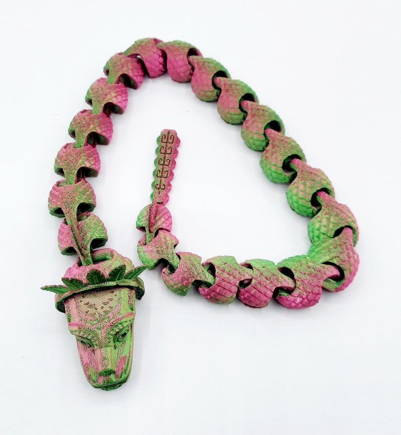 Quetzalcoatl, Feathered Serpent, Dual-colored Figurine, Snake Toy - Etsy