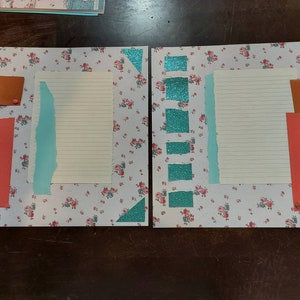 Premade Scrapbook Layout: Floral & Glitter, 12x12 Two Page Design - Etsy