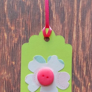 Handcrafted Gift Tags With Button Flowers - Set of Three Floral Tags - Etsy