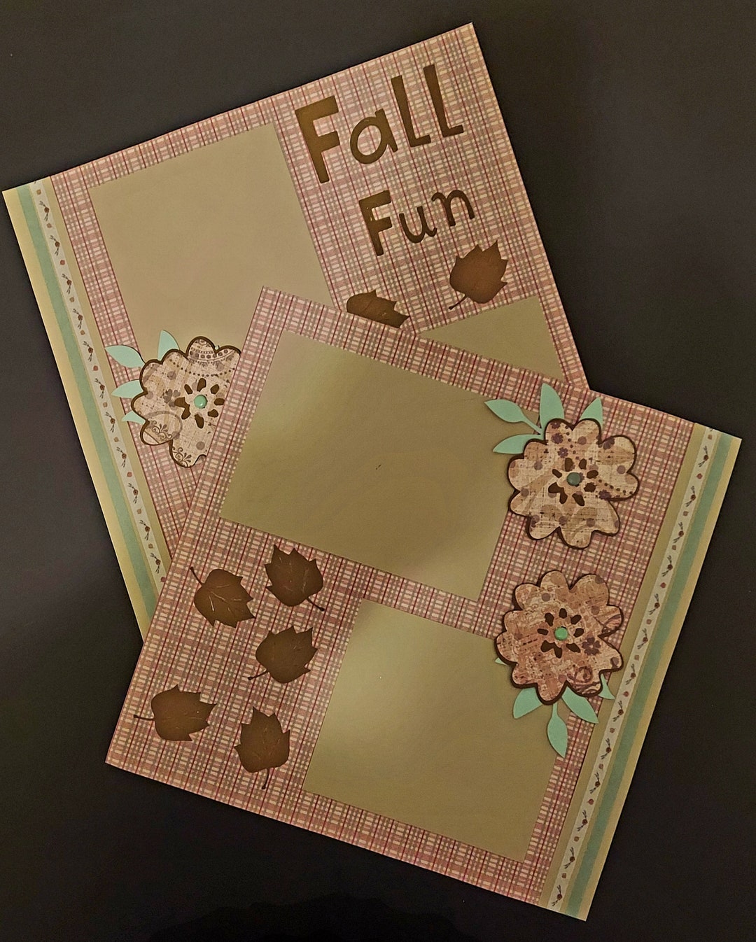 Fall Fun Scrapbook 12x12 Two Page Layout, Premade Scrapbook Layout With ...