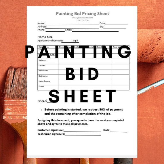 Painting Bid Sheet Template