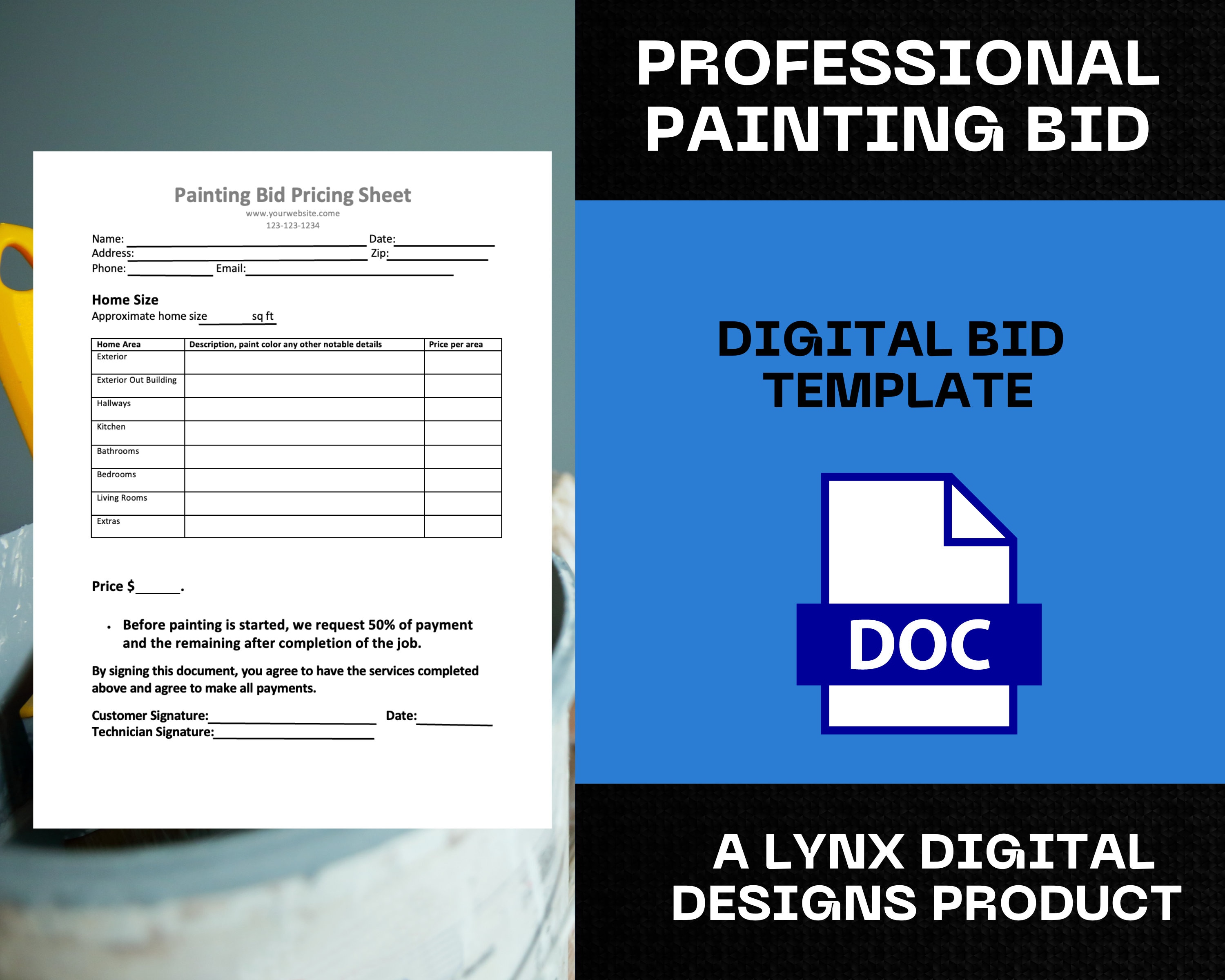 Painting Bid Sheet Template