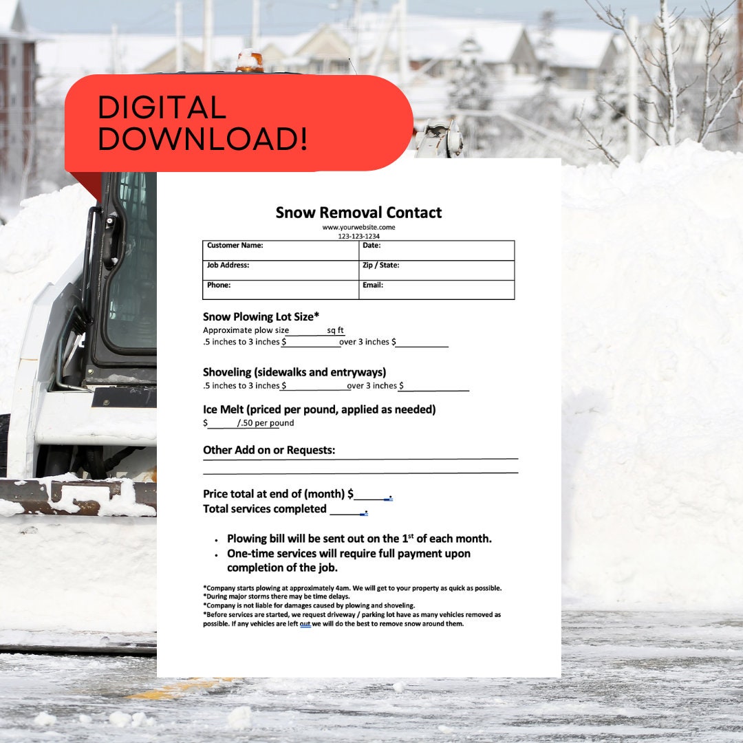 Commercial Snow Plowing Bid Agreement | Snow Service Proposal Sheet ... Commercial Snow Plowing Bid Agreement | Snow Service Proposal Sheet ...