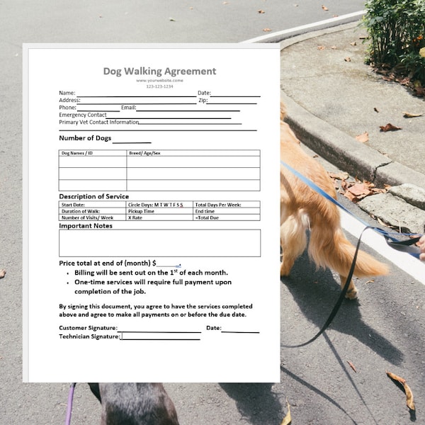 Dog Contract Editable - Etsy