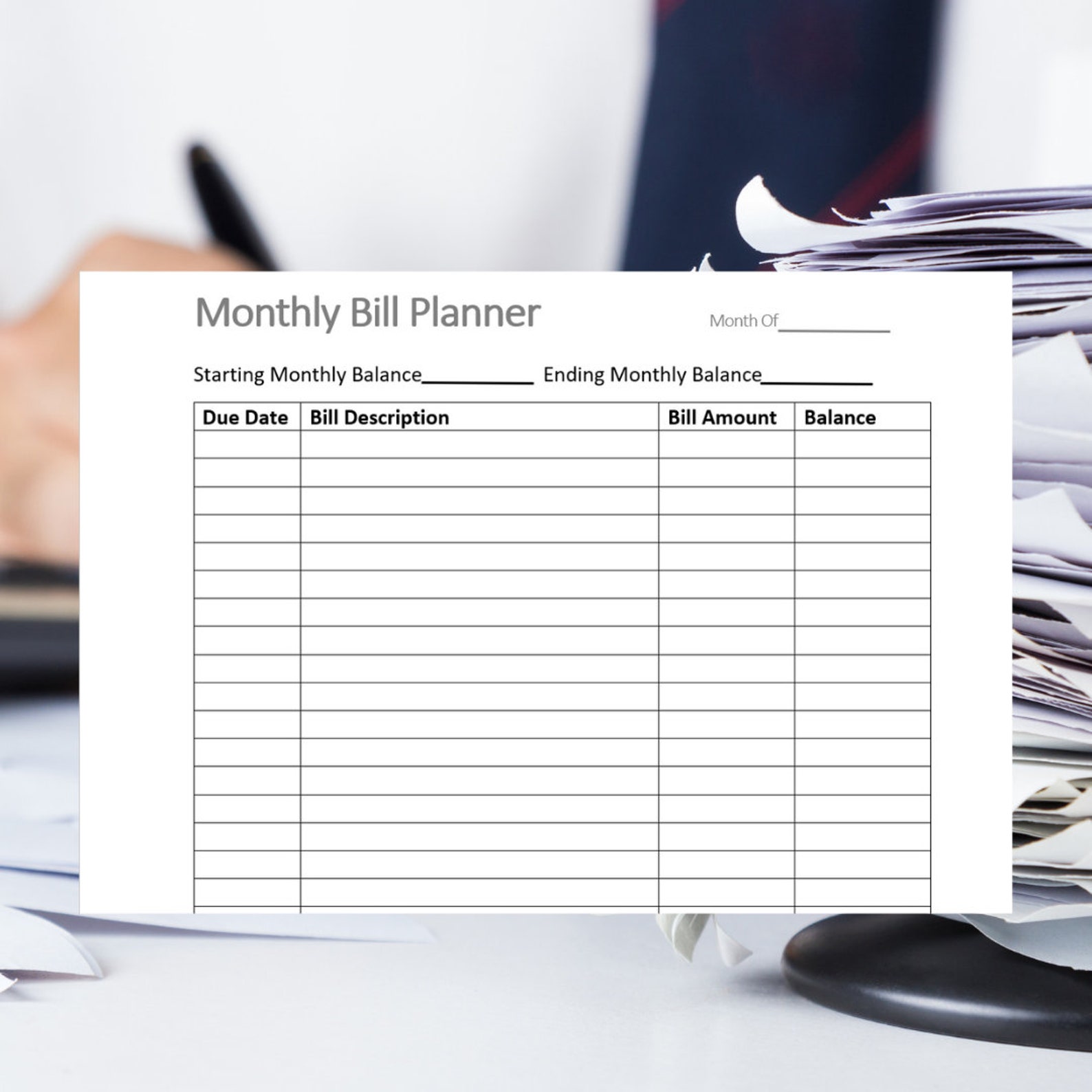 Monthly Bill Planner Template Digital - Etsy