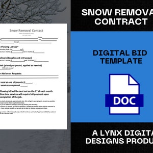 Residential Snow Plowing Bid Agreement Snow Service Proposal Sheet ...