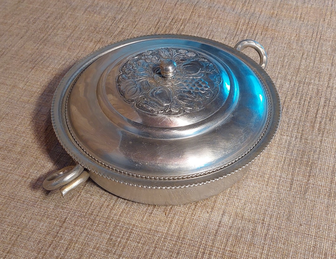 Vintage Aluminum Casserole Dish With Lid, Hand Forged Aluminum Dish ...