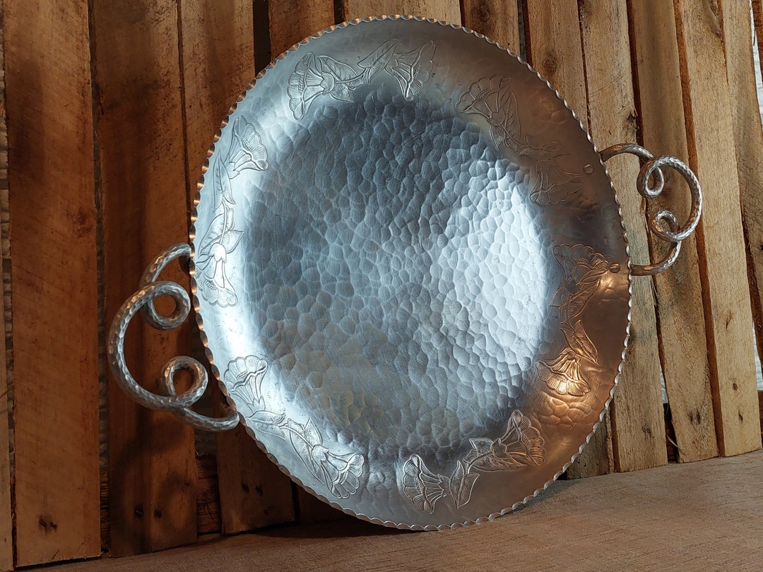 Aluminum Serving Bowl With Handles, Hand Wrought Farberware Aluminum ...