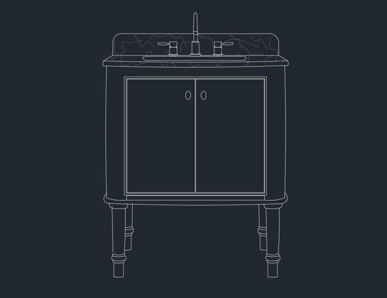 Autocad Bathroom Vanities Block Pack: 2D DWG Files (digital Download ...