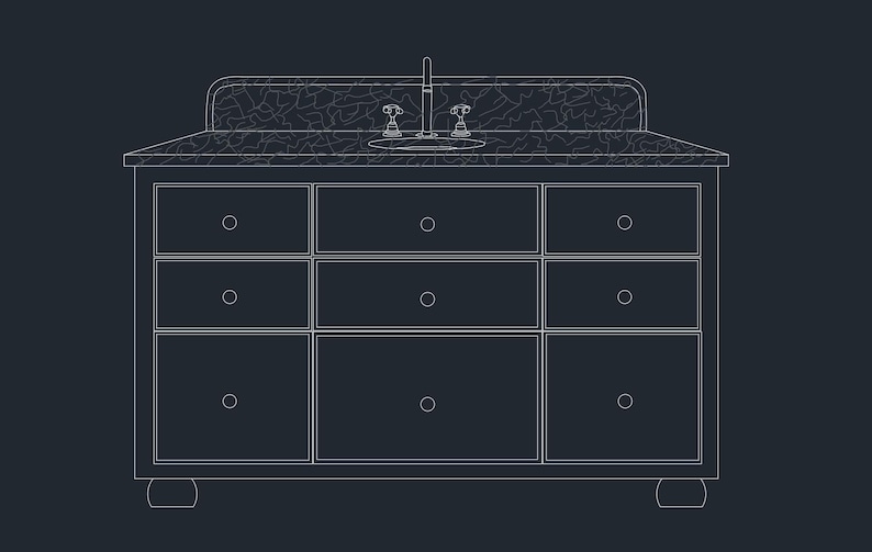 Autocad Bathroom Vanities Block Pack: 2D DWG Files (digital Download ...