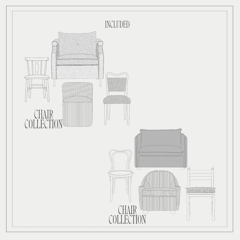 2D CAD Blocks Collection: Furniture & Home Decor (DWG Files) Digital ...