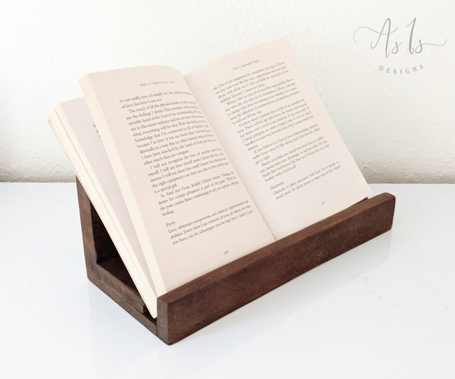 Wood Tablet Book Phone Stand Rustic Recipe Display Picture | Etsy