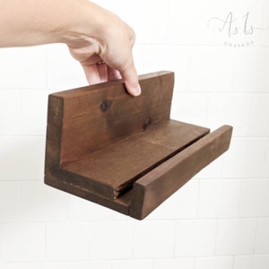 Wood Tablet Book Phone Stand, Rustic Recipe Display Holder, Electronics ...