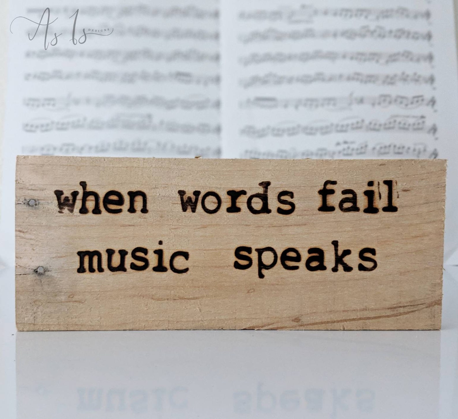 When Words Fail Music Speaks Wood Quote Sign Music Lovers - Etsy