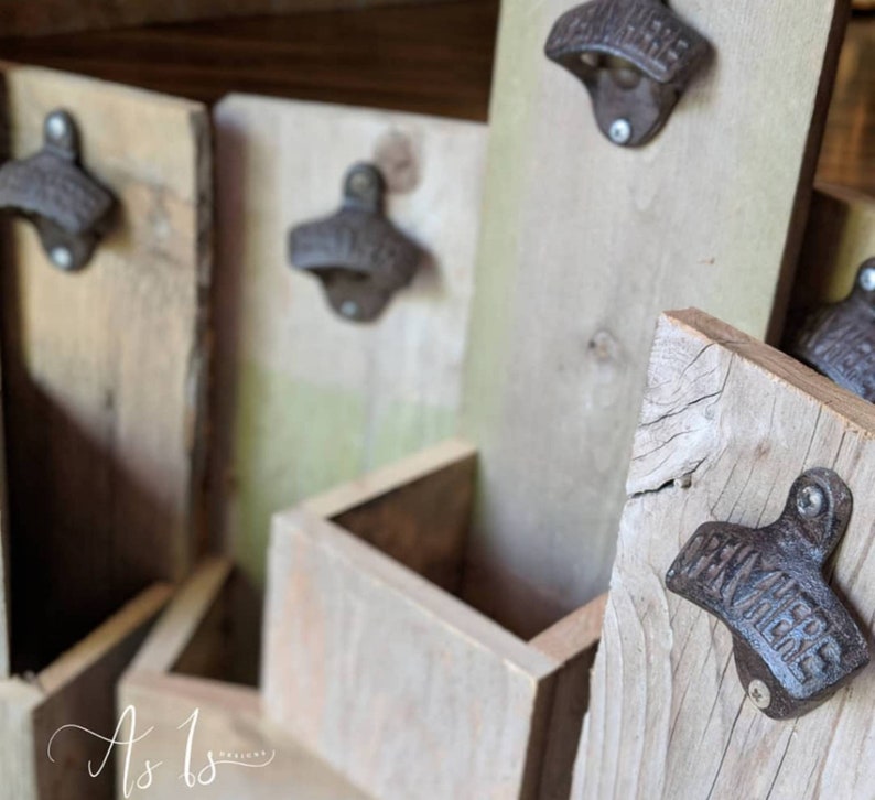 Personalized Wood Beer Bottle Opener Cap Catcher Drink | Etsy