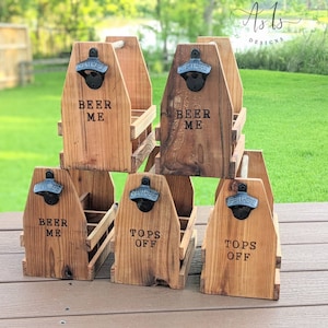Personalized Beer Caddy: Rustic Reclaimed Wood Drink Holder - Etsy