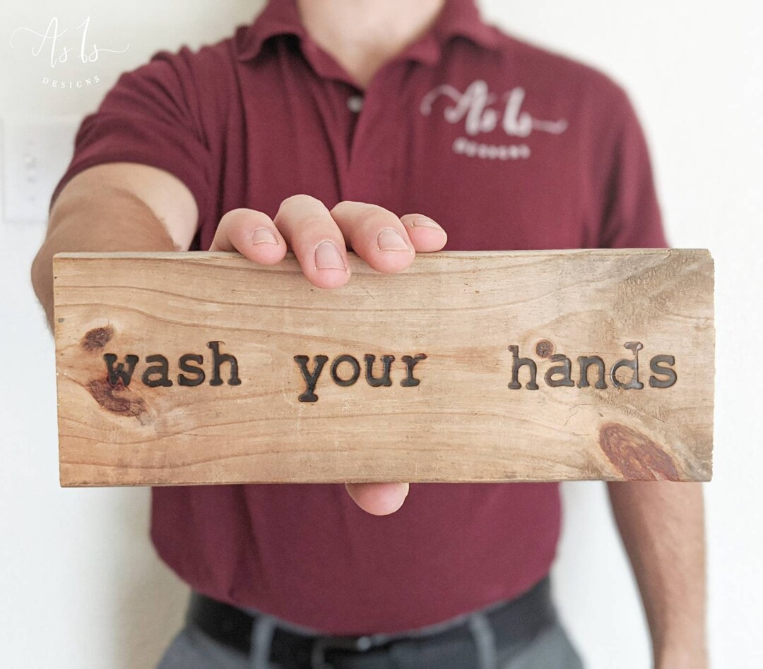 Wash Your Hands Reclaimed Wood Sign - Rustic Bathroom Decor - Etsy