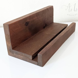 Wood Tablet Book Phone Stand, Rustic Recipe Display Holder, Electronics ...