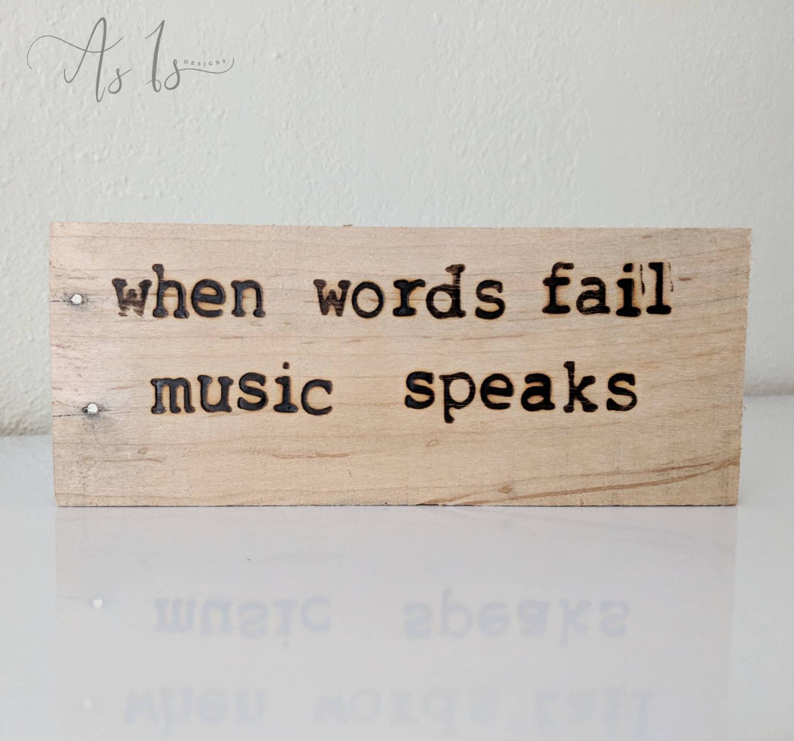 When Words Fail Music Speaks Wood Quote Sign Music Lovers | Etsy