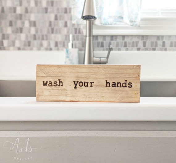 Wash Your Hands Bathroom Sign Kitchen Sign Work Small | Etsy