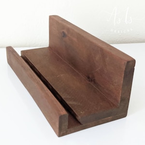 Wood Tablet Book Phone Stand, Rustic Recipe Display Holder, Electronics ...