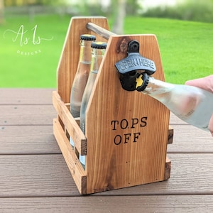 Personalized Beer Caddy: Rustic Reclaimed Wood Drink Holder - Etsy