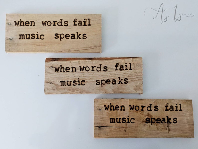When Words Fail Music Speaks Wood Quote Sign Music Lovers - Etsy