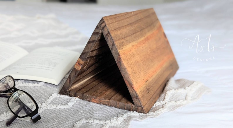 Book Place Holder Rustic Wood Stand Reading Table Accessory - Etsy