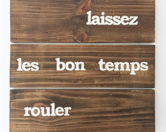 Laissez Les Bon Temps Rouler Wood Sign Let the Good Times | Etsy