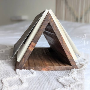 Book Place Holder, Rustic Wood Stand, Reading Table Storage, Bookend ...