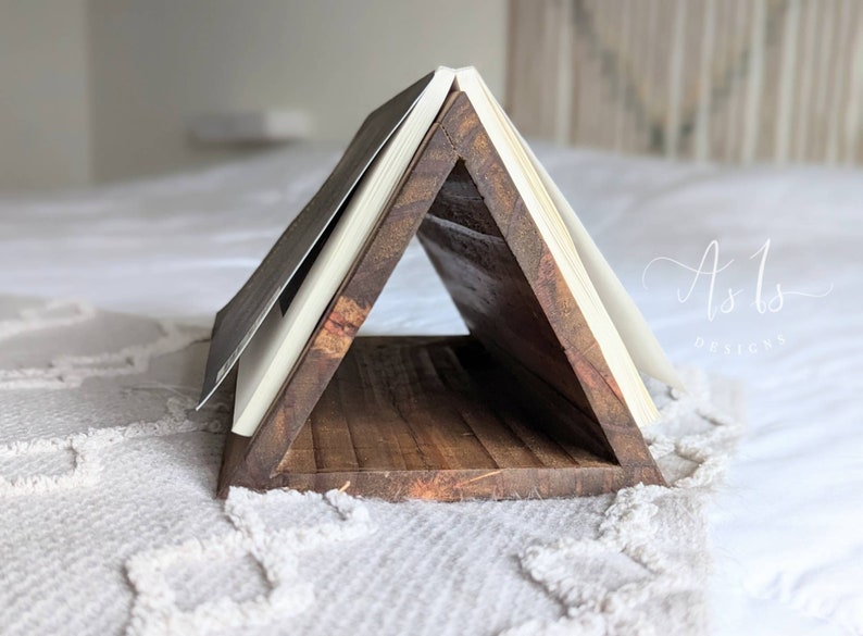 Book Place Holder Rustic Wood Stand Reading Table Accessory - Etsy