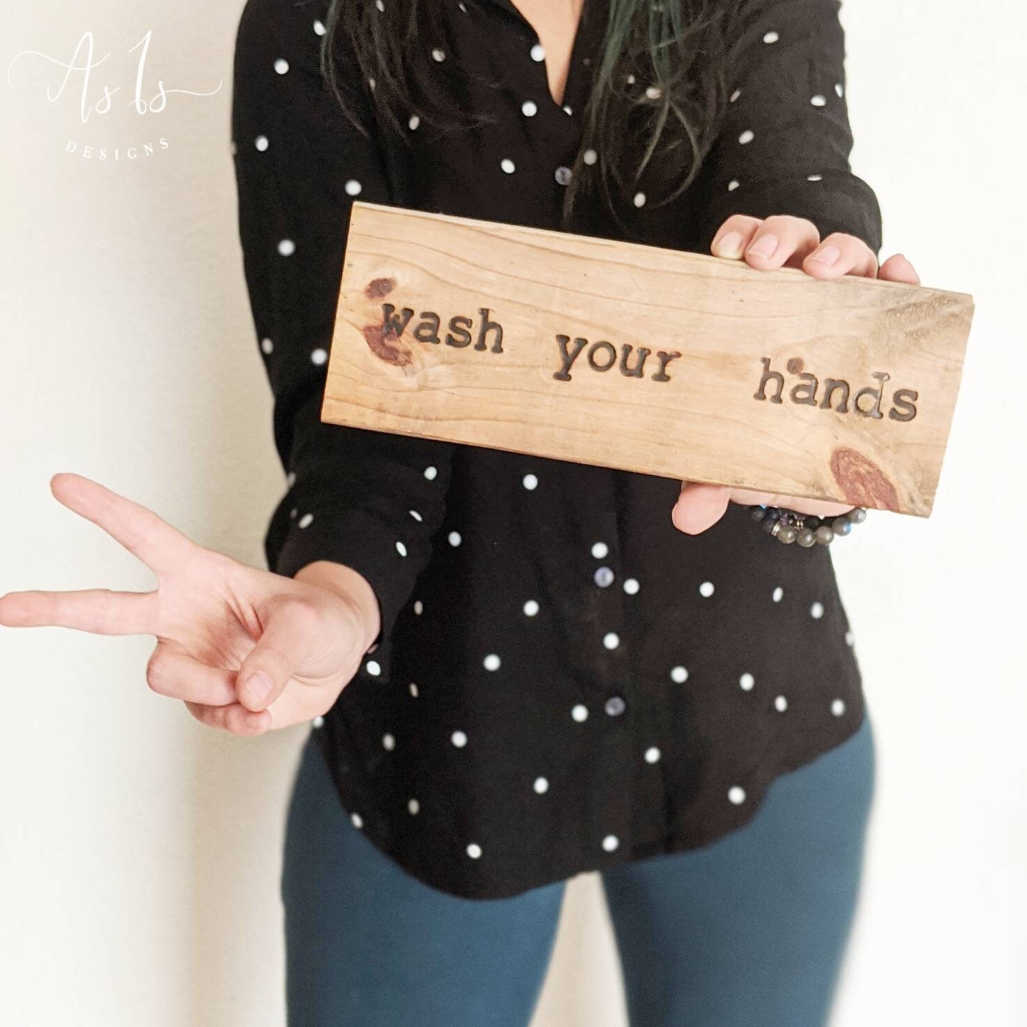 Wash Your Hands Bathroom Sign Kitchen Sign Work Small | Etsy