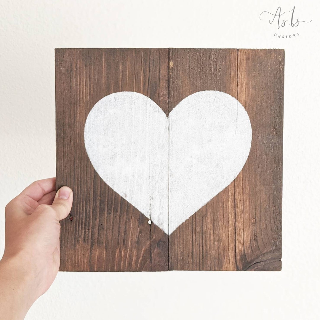 Reclaimed Wood Heart Sign, Rustic Wedding Gift (12x12) - Etsy