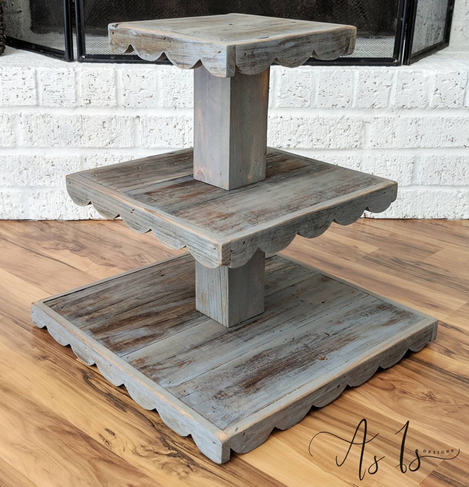 Vintage Holiday Cupcake Stand Scalloped Rustic Wedding Cake | Etsy