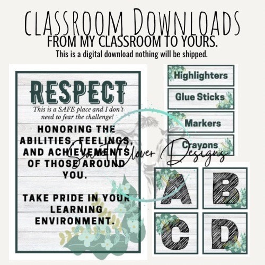 Nature Classroom Labels and Rules - Etsy