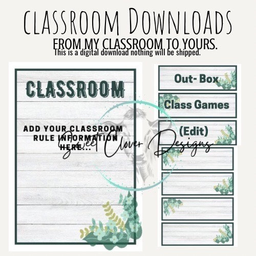 Nature Classroom Labels and Rules - Etsy