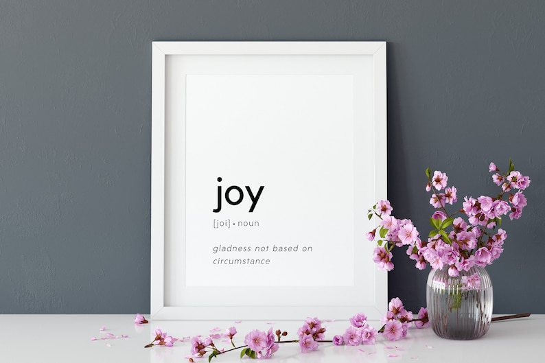 Definition of Joy, Inspirational Sayings Art Print - Etsy