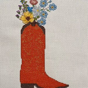 Wildflower Cowboy Boot Counted Cross-stitch Pattern PDF - Etsy