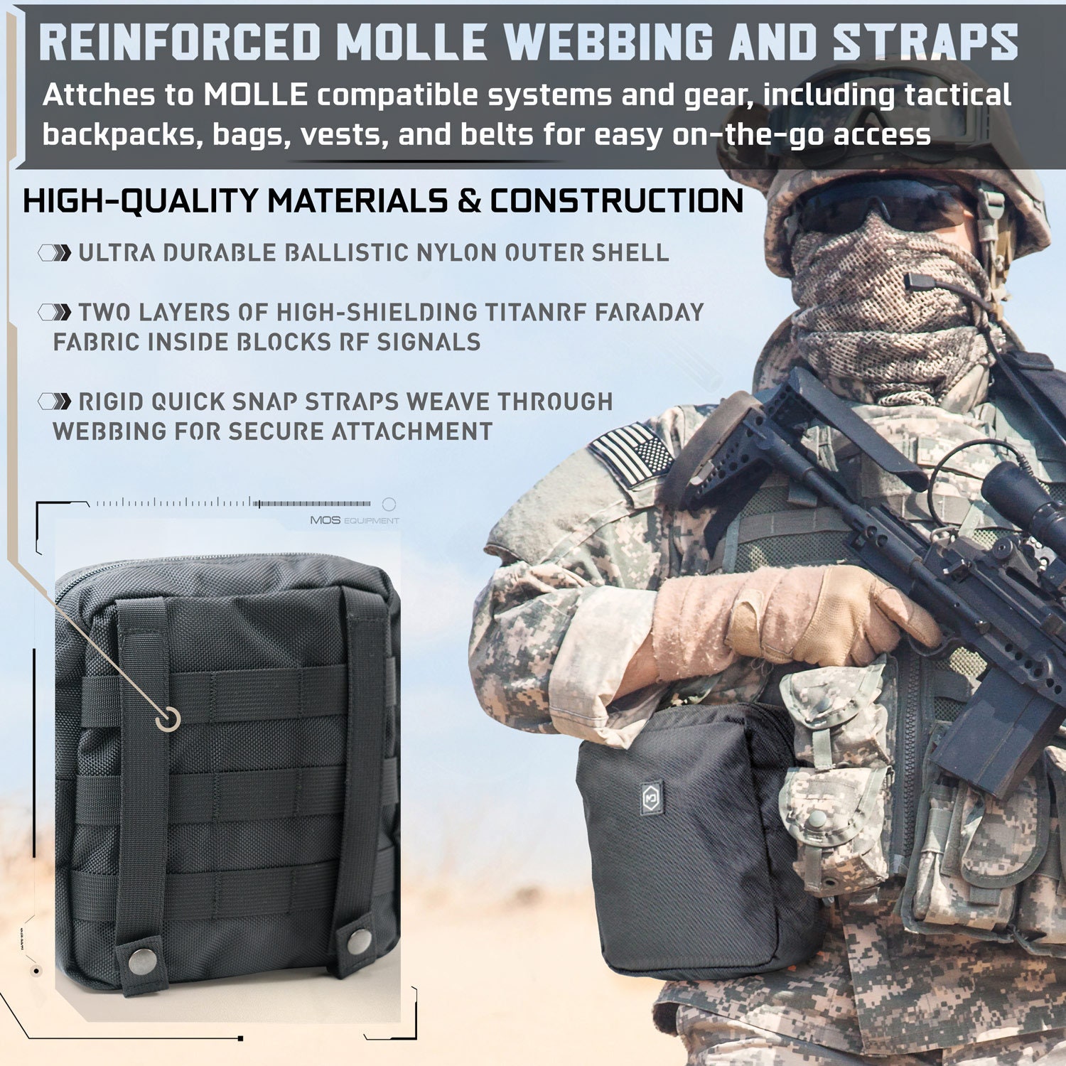 Mission Darkness MOLLE Faraday Pouch // Signal Blocking, Anti-hacking ...