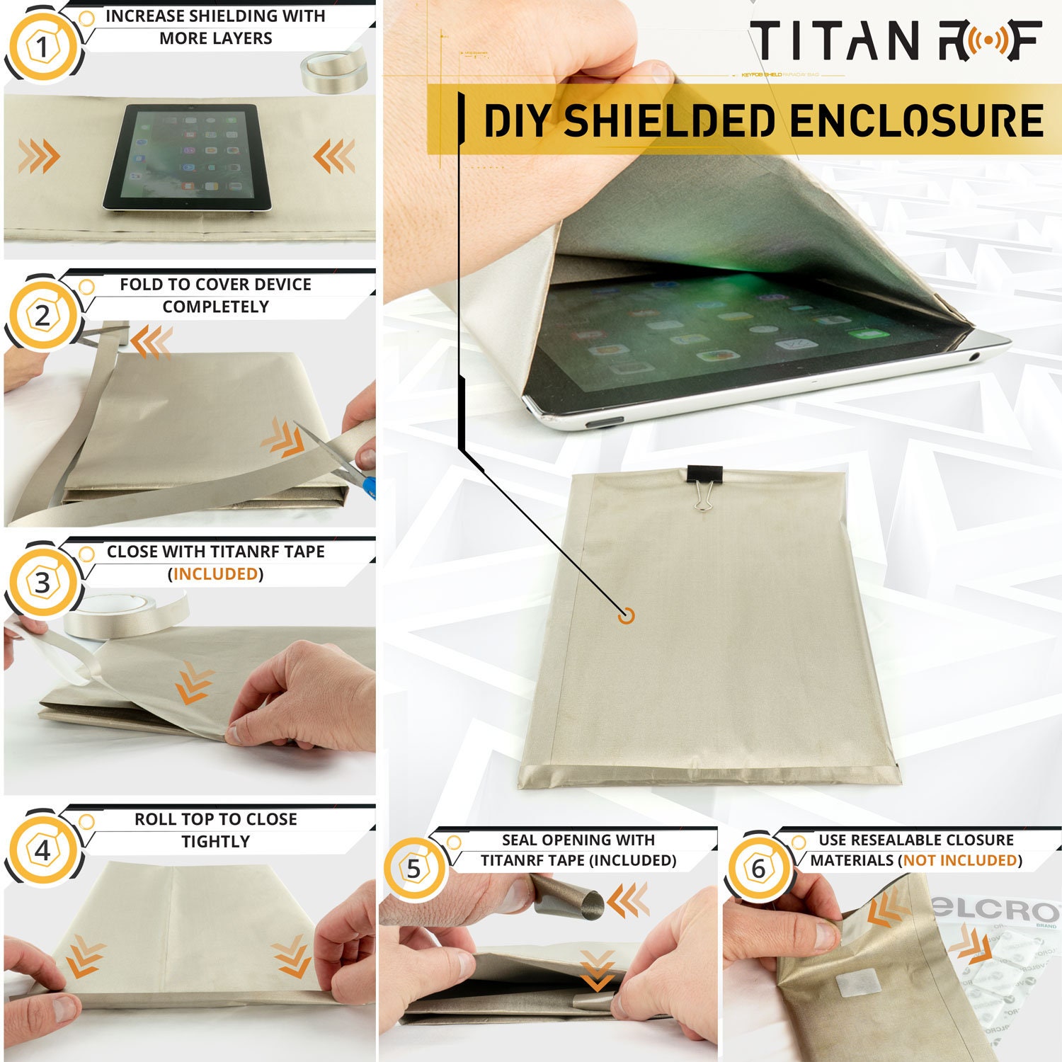 Mission Darkness Titanrf Faraday Fabric Kit - RF Shielding Material ...