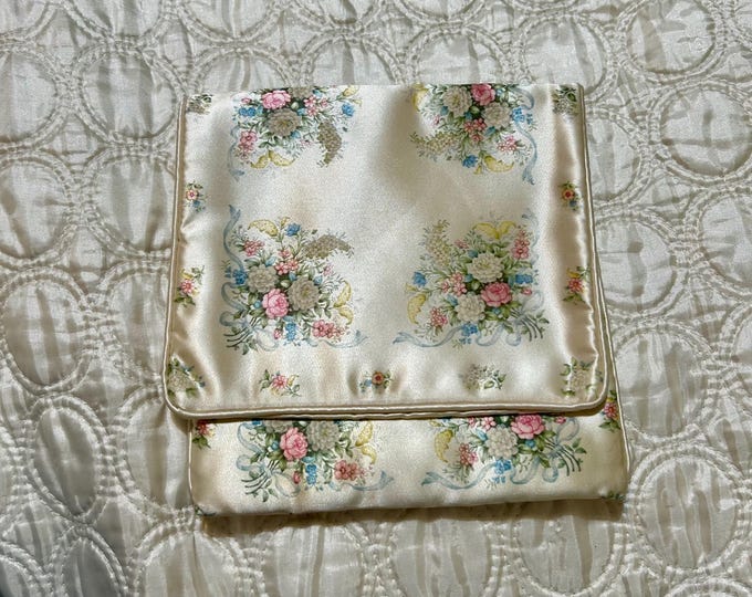 Vintage Satin Lingerie Bag With Floral Design - Etsy