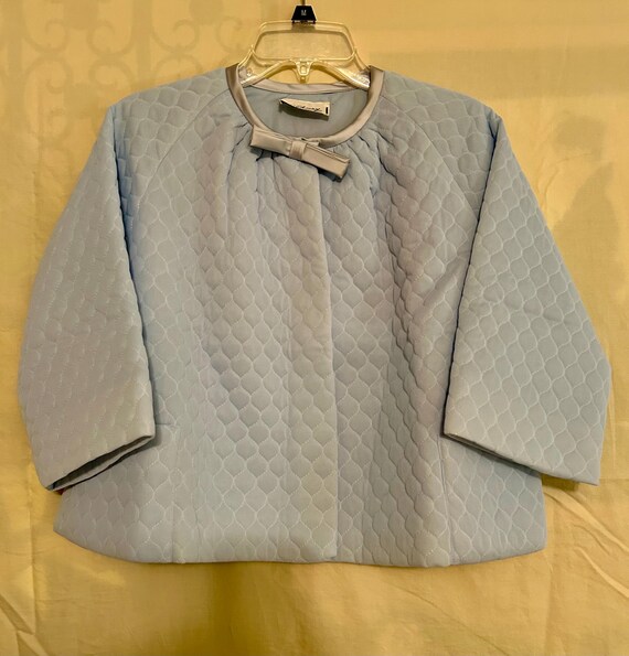 Vintage 60s Blue Quilted Bed Jacket - Gem