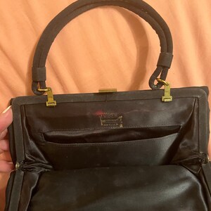 Vintage 50s Ingber Black Grosgrain Handbag With Gold Flower Clasp - Etsy
