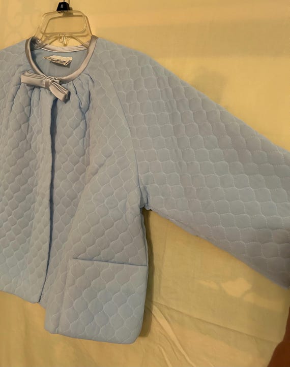 Vintage 60s Blue Quilted Bed Jacket - Gem