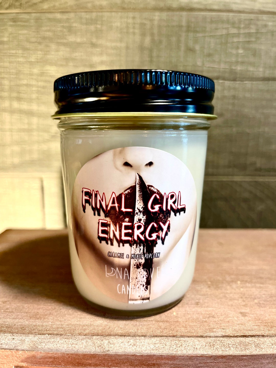 100% Soy “final Girl Energy” Horror Movie Candle Scented 8 Oz - Etsy