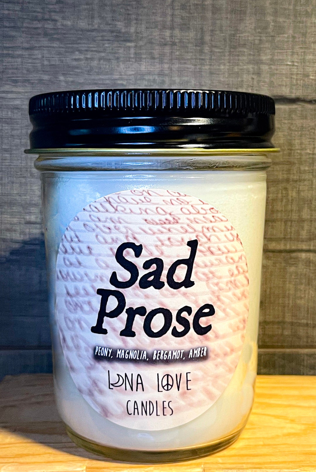 100% Soy Sad Prose Scented Candle 8 Oz - Etsy