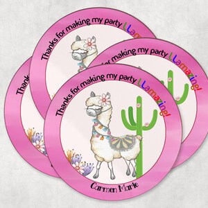 12 Personalized Llama Alpaca Birthday Party Favor Gift Tag Stickers - Etsy