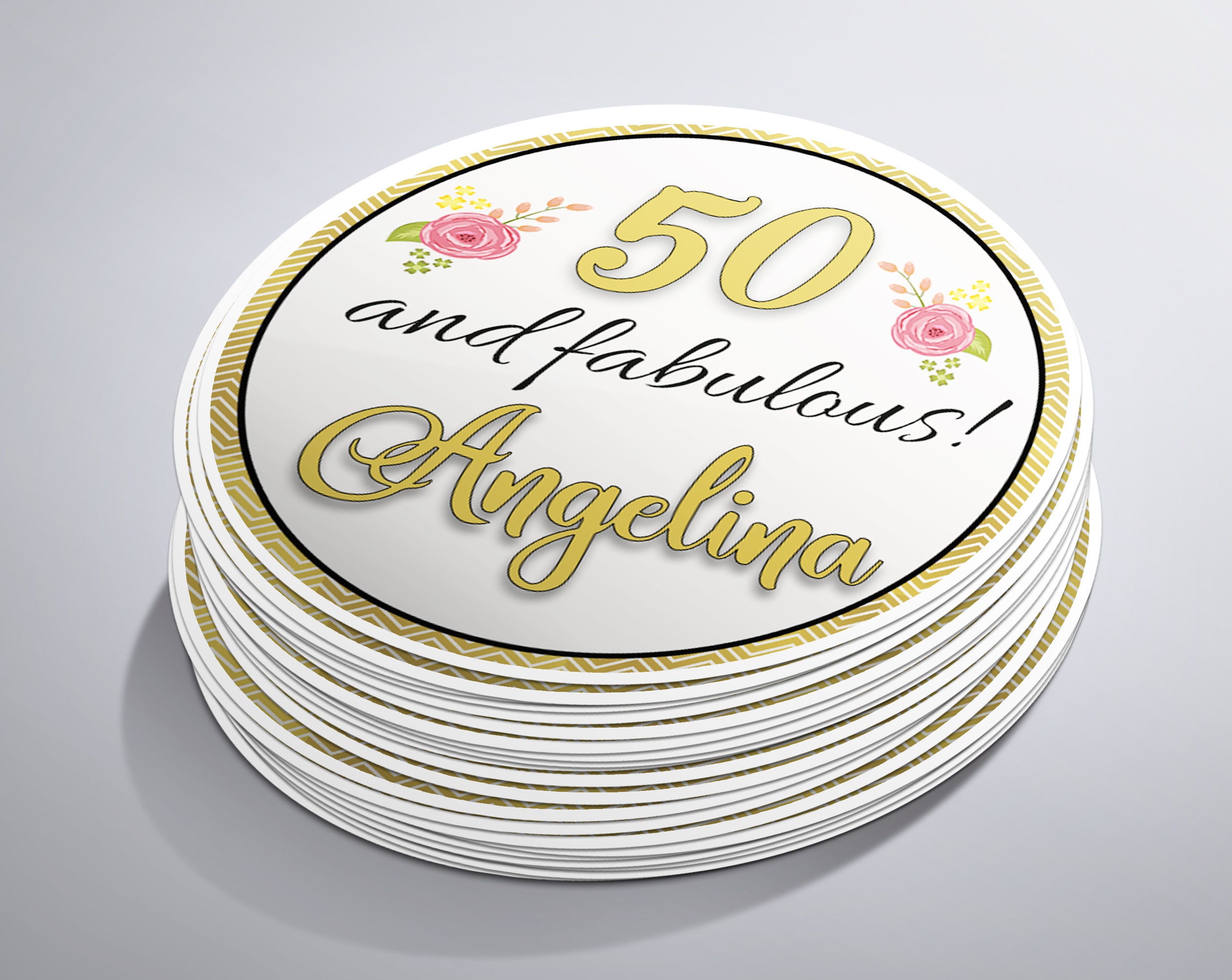 50th Birthday Party 50 and Fabulous 50th Birthday Stickers | Etsy