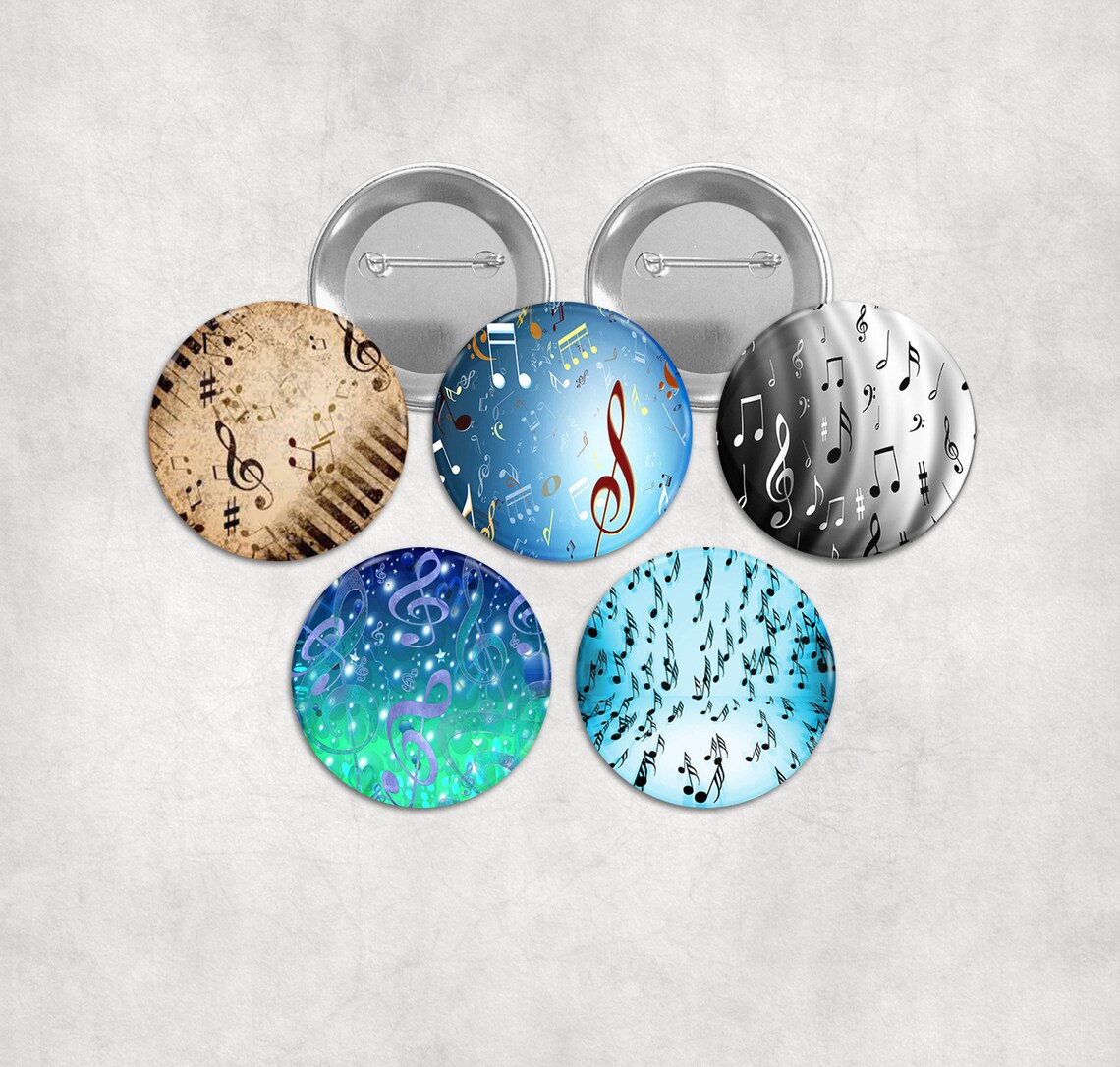 Musical Notes Buttons Music Pin Badges Pinback Button - Etsy